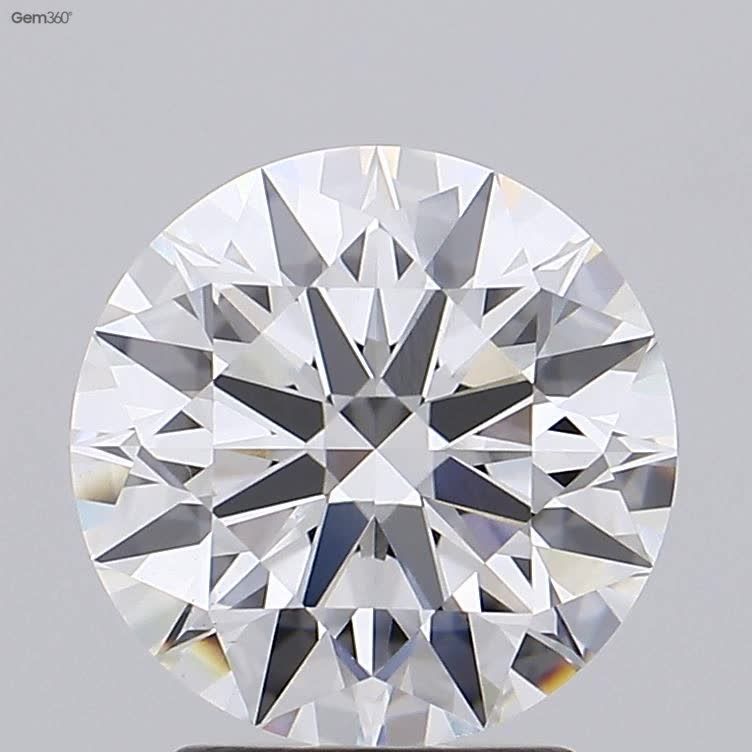 2.57 Carat Round Shaped Ideal Cut F-VS1 IGI Certified Lab Grown Diamond ...